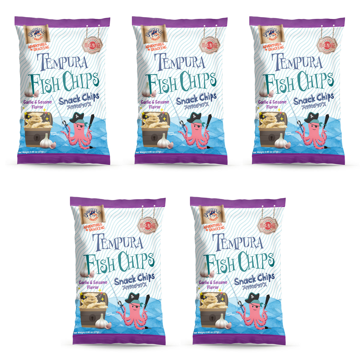 Crispy Tempura Fish Chips Garlic and Sesame Flavor – Swashbuckle Snacks